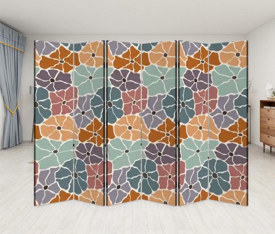 Boho Folding Room Divider 3 Sizes, Double-sided Printed Canvas & Wood ...