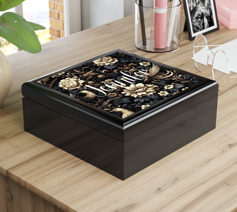 Floral Custom Name Jewelry Box for Women Personalized - Etsy