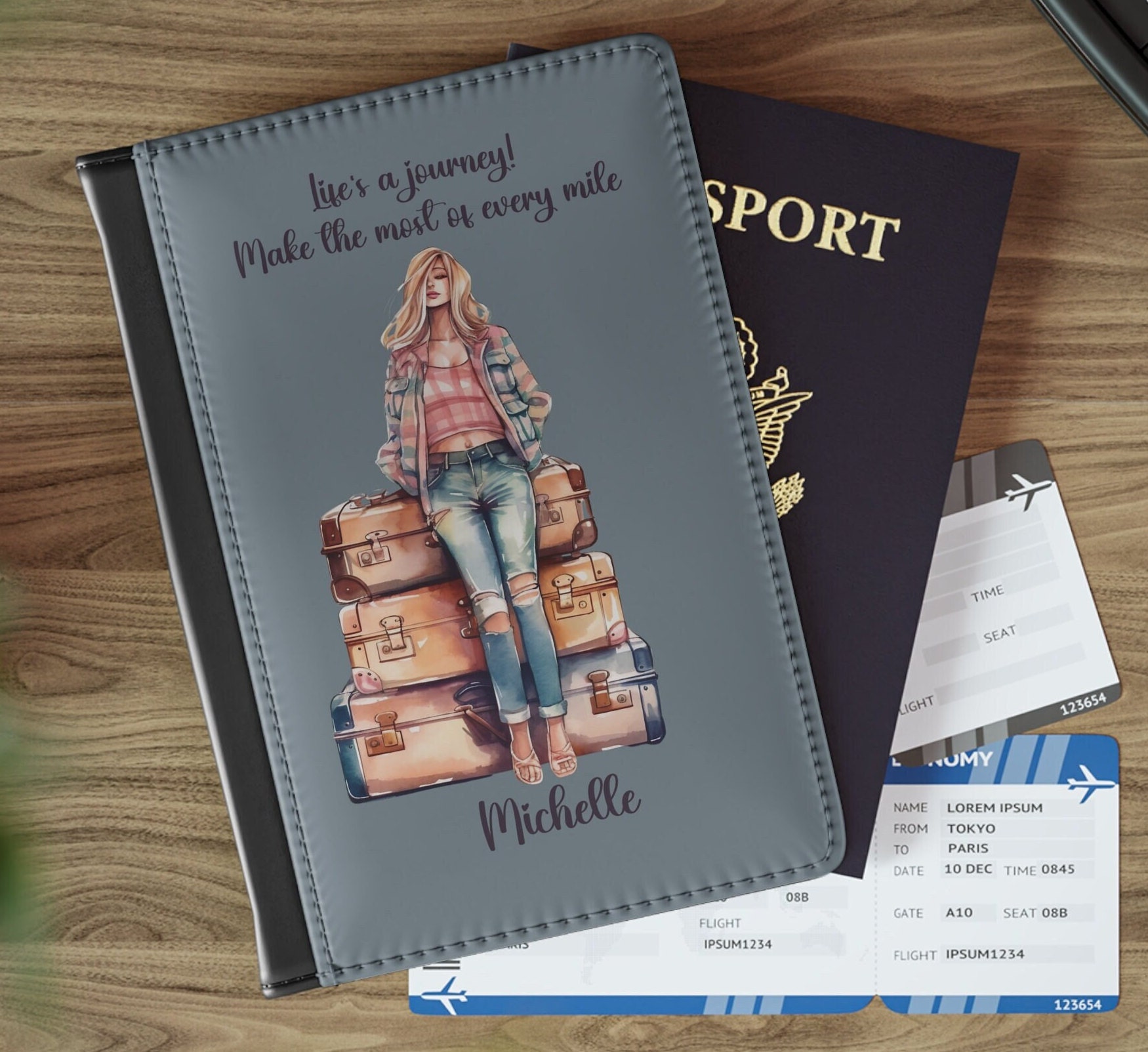 Passport Cover Personalized Name Custom Passport Holder for - Etsy