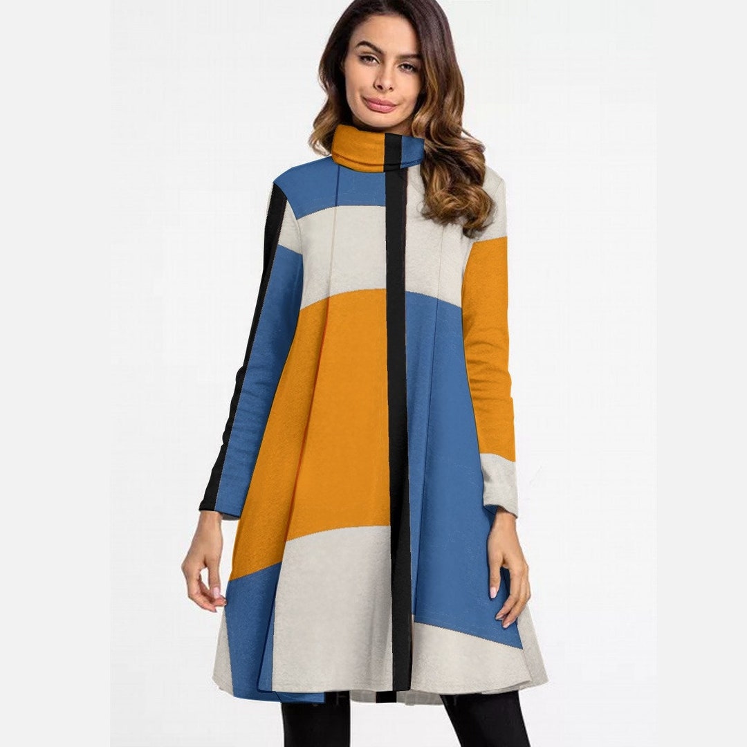 High Neck Dress With Long Sleeves for Women Petite to Plus Size S-3XL ...