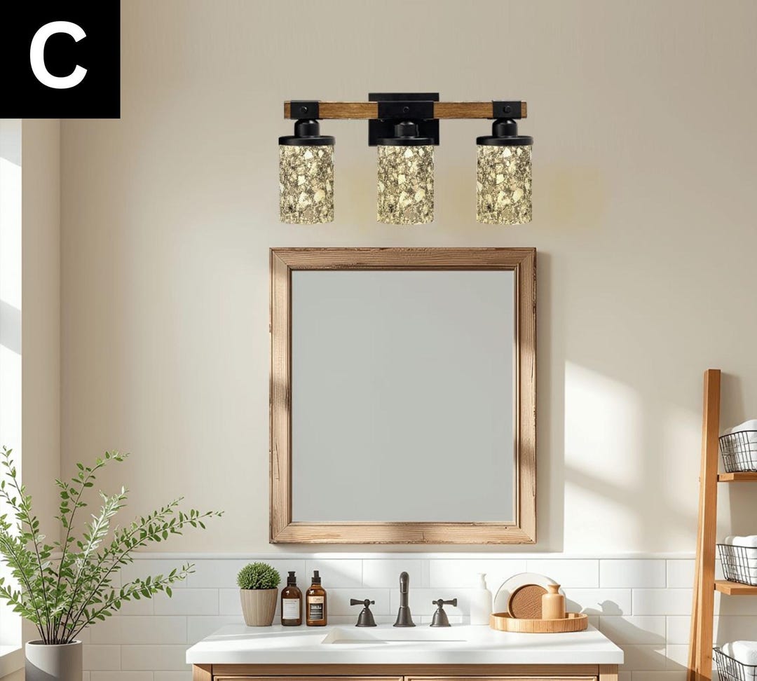 Boho Ceramic Vanity Light Fixture | Rustic Bathroom Wall Sconce - Etsy