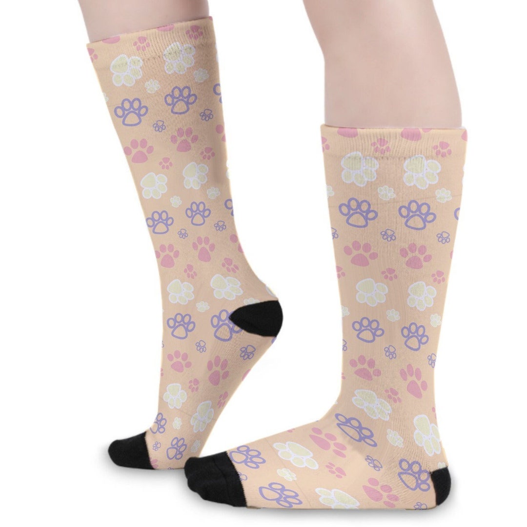 Cat Paw Socks, Funny Cat Knee High Socks, Soft Polyester-cotton Blend ...