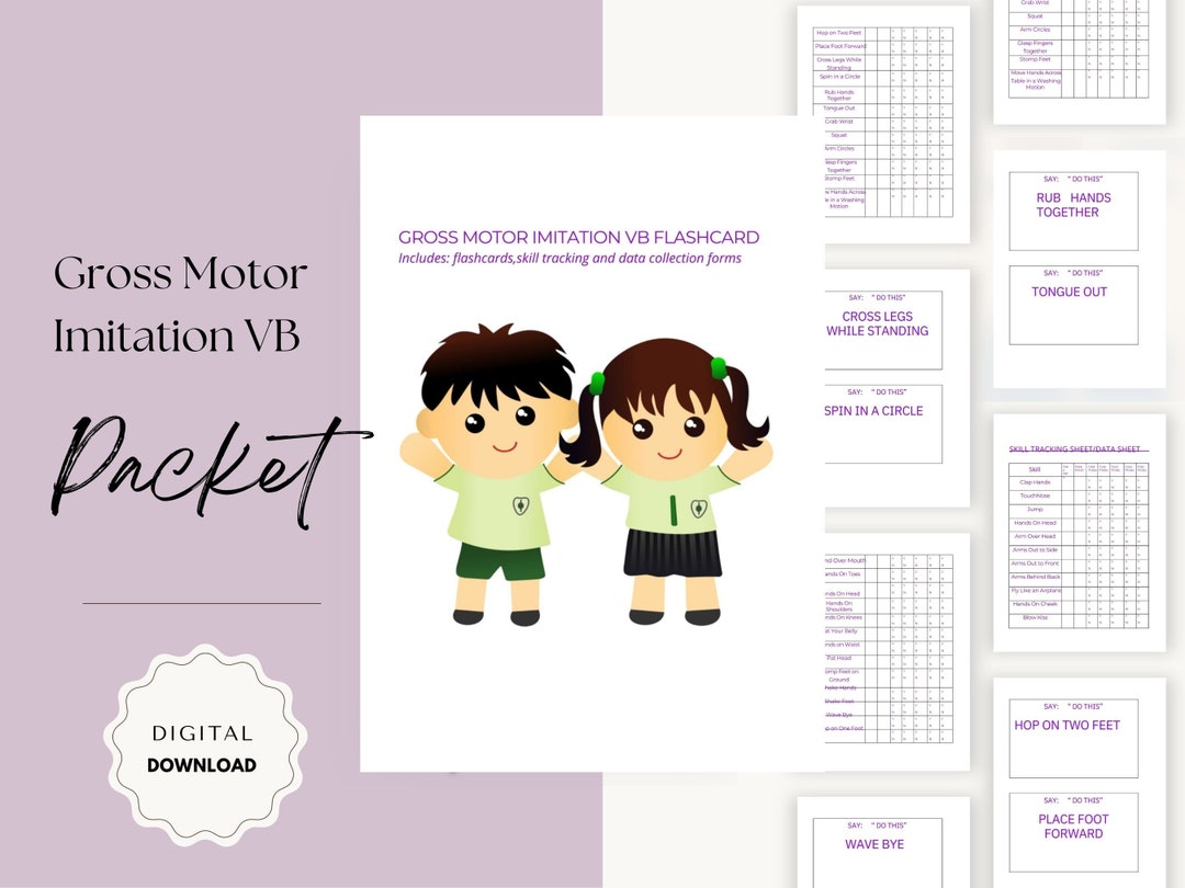 Digital Autism Gross Motor Imitation VB Flashcards, Autistic ...