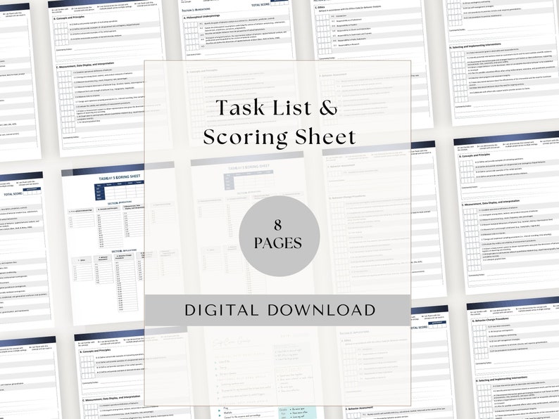 Task List and Scoring Sheets, Educational Concepts for Autism Children ...