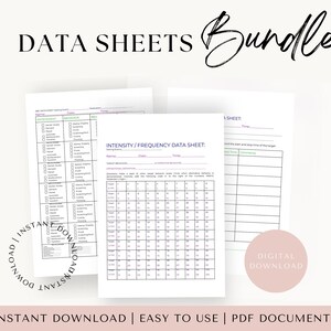 Autism Educators Data Sheets Bundle, Frequency Log, Intensity Worksheet ...