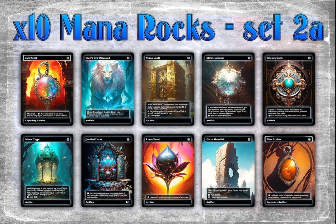 X10 Mana Rocks SET 1B alternative Custom Art / No Foil Edh MTG Proxy - Etsy