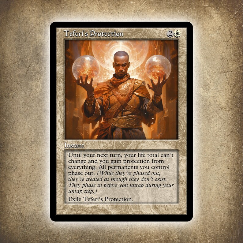 Teferi's Protection alternative Custom Art / No Foil vintage Retro Edh MTG Proxy - Etsy