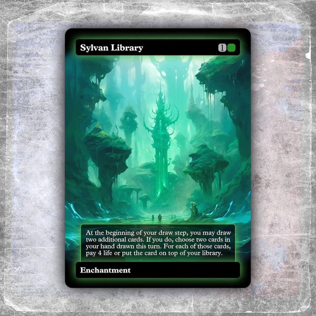 Sylvan Library 4 alternative Custom Art / No Foil hyperion Edh MTG ...
