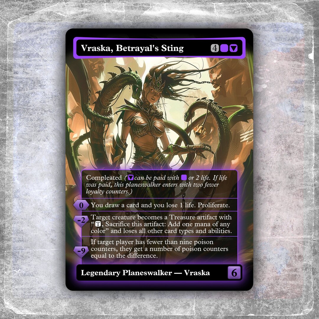Vraska, Betrayal's Sting 3 alternative Custom Art / No Foil hyperion ...