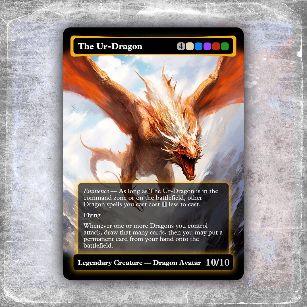The Ur-dragon 1 alternative Custom Art / No Foil hyperion Edh MTG Proxy - Etsy
