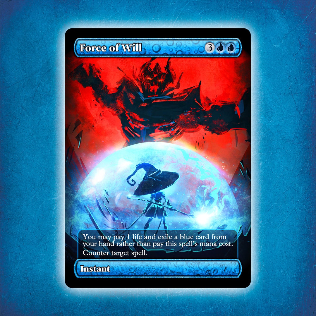 Force of Will Full Art alternative Custom Art / No Foil Edh MTG Proxy ...