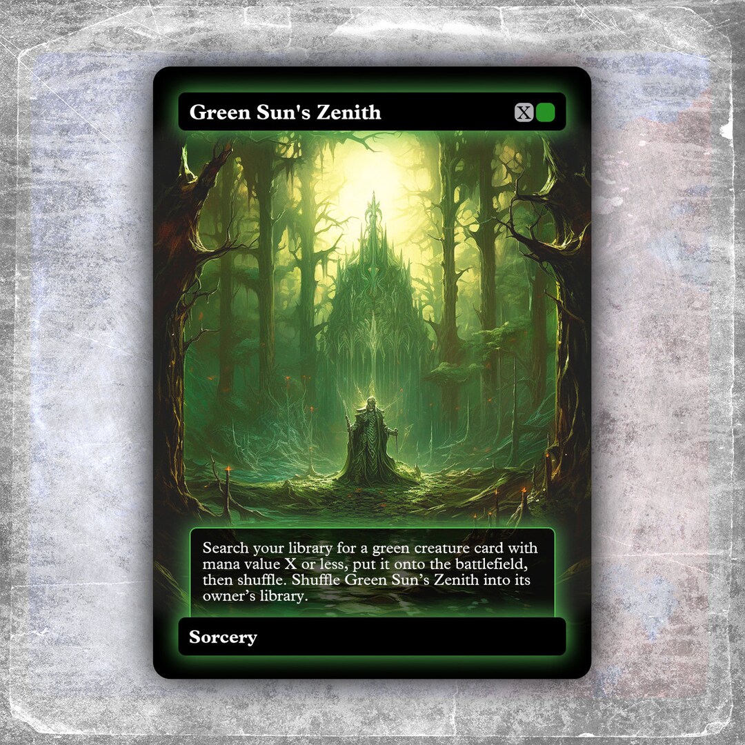 Green Sun's Zenith 2 alternative Custom Art / No Foil hyperion Edh MTG Proxy - Etsy