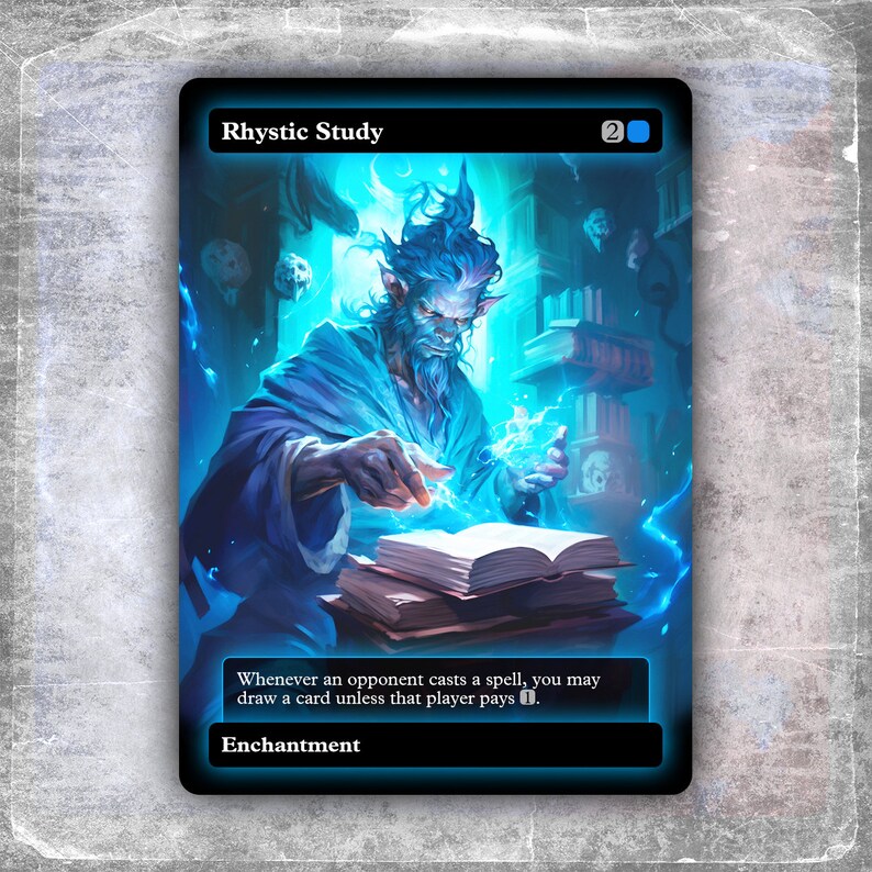 Rhystic Study 4 alternative Custom Art / No Foil hyperion Edh MTG Proxy - Etsy