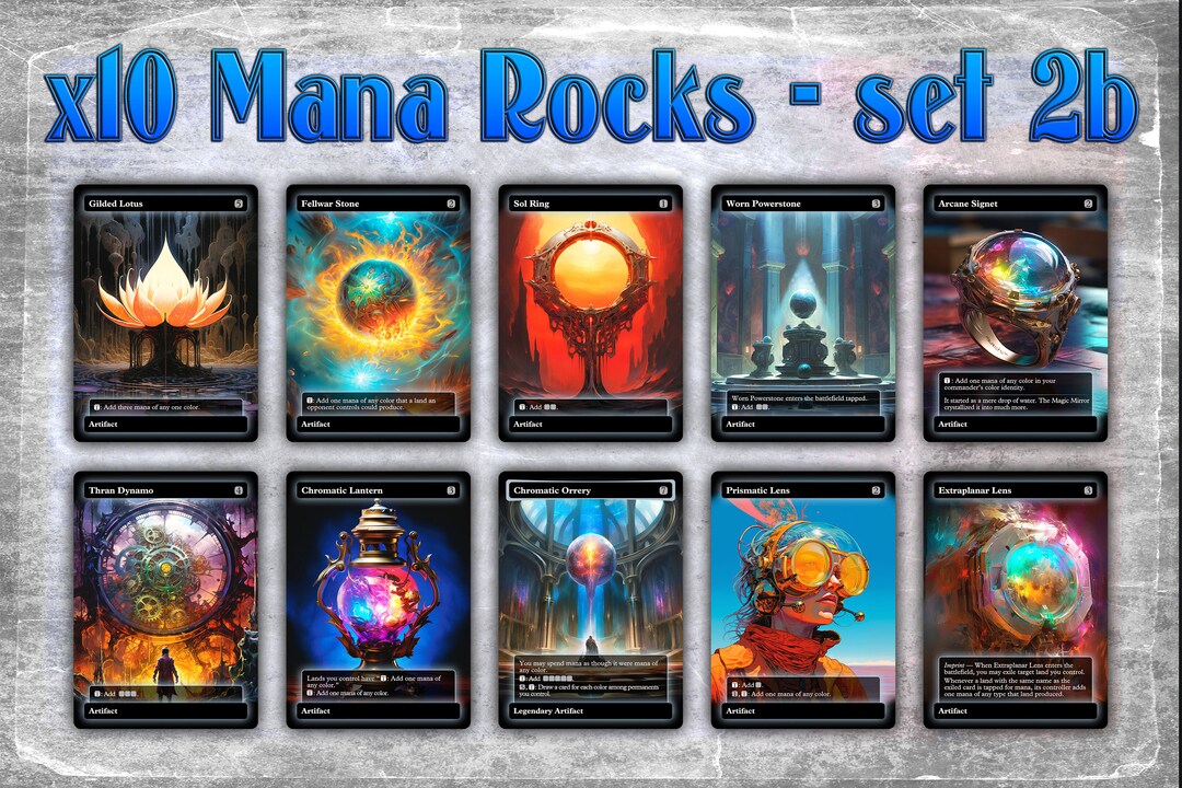 X10 Mana Rocks SET 2B alternative Custom Art / No Foil Edh MTG Proxy - Etsy