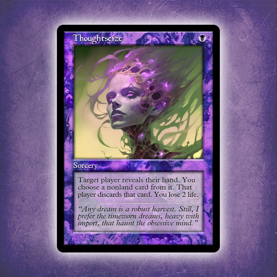 Thoughtseize 1 alternative Custom Art / No Foil vintage Retro Edh MTG Proxy - Etsy