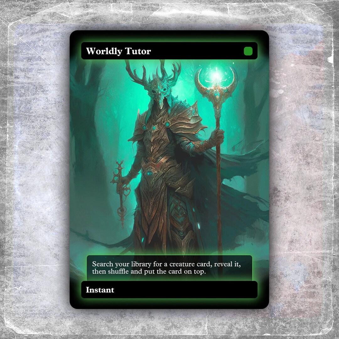 Worldly Tutor 4 alternative Custom Art / No Foil hyperion Edh MTG Proxy - Etsy