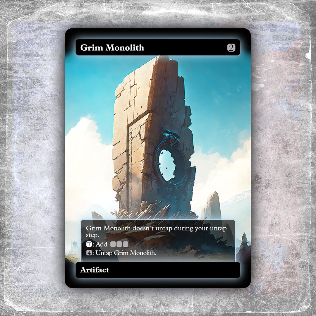 Grim Monolith 3 alternative Custom Art / No Foil hyperion Edh MTG Proxy ...