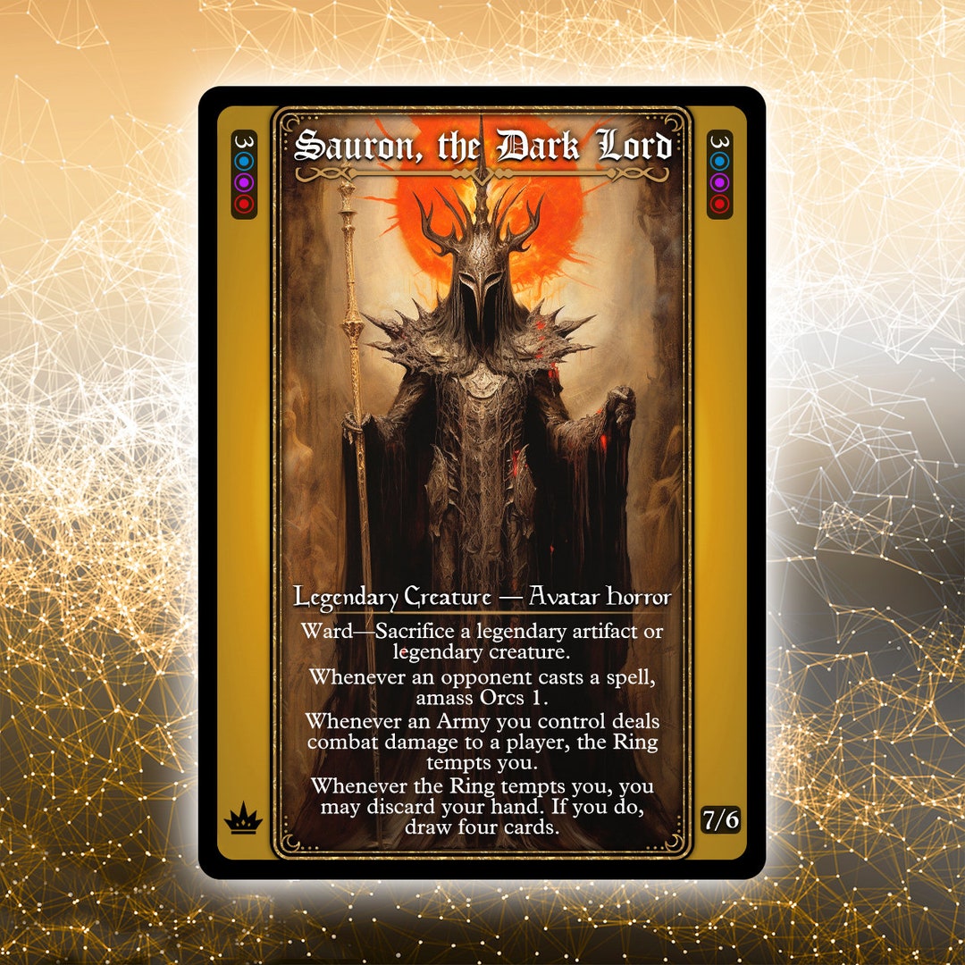 Sauron, the Dark Lord 2 alternative Custom Art / No Foil tarot ...