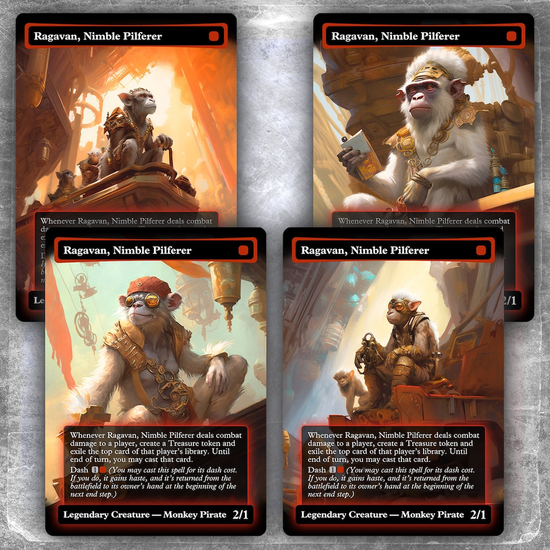Ragavan Nimble Pilferer PLAYSET 4 alternative Custom Art / - Etsy