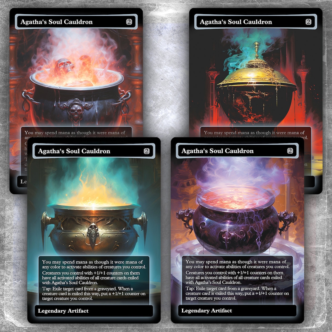 Agatha's Soul Cauldron PLAYSET 4 alternative Custom Art / No Foil ...