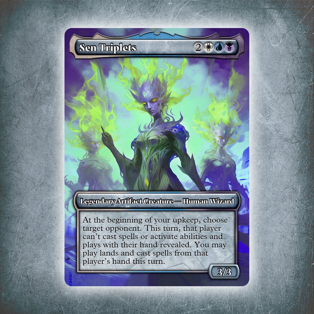 Sen Triplets Extended Art alternative Custom Art / No Foil Edh MTG ...