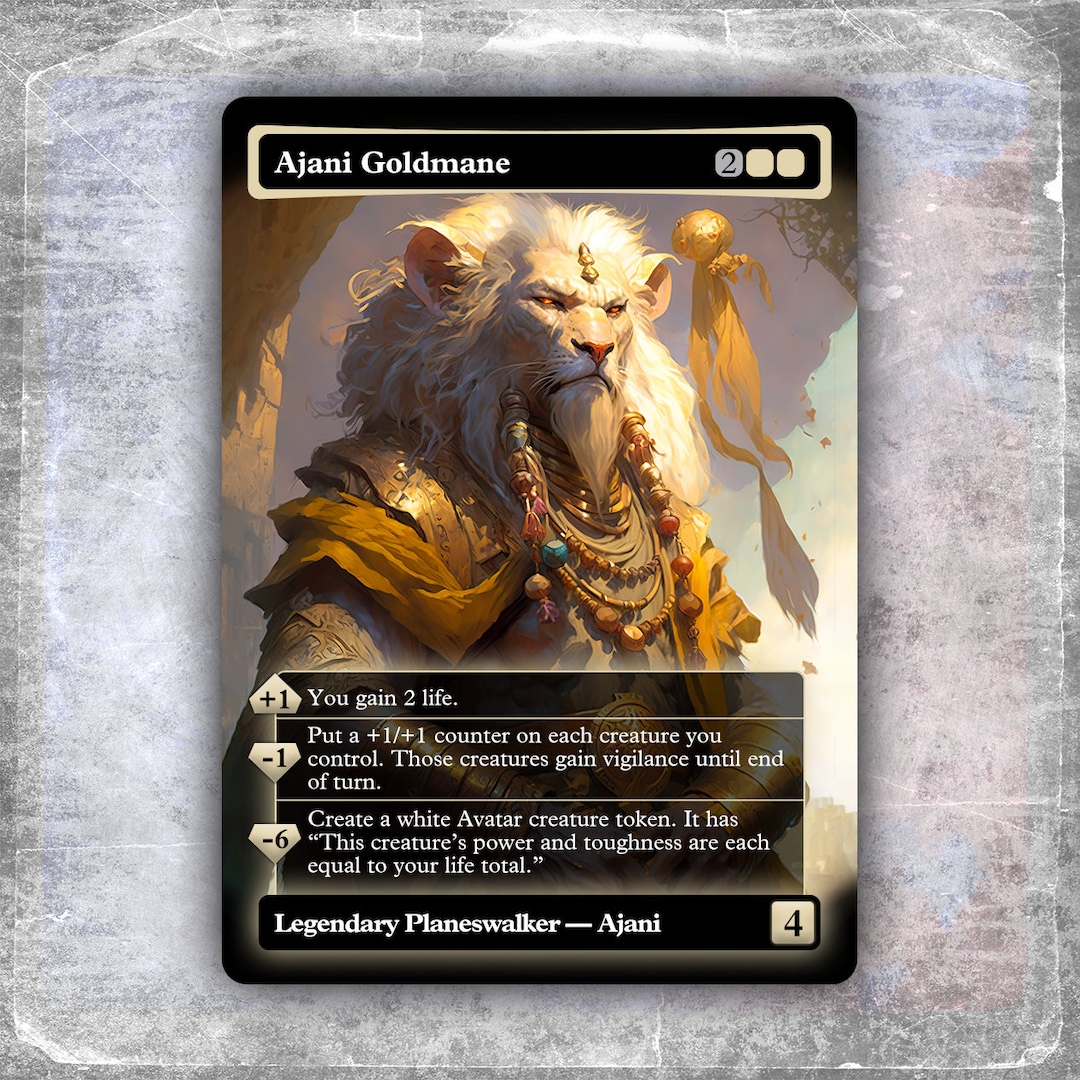 Ajani Goldmane 3 alternative Custom Art / No Foil hyperion Edh MTG ...