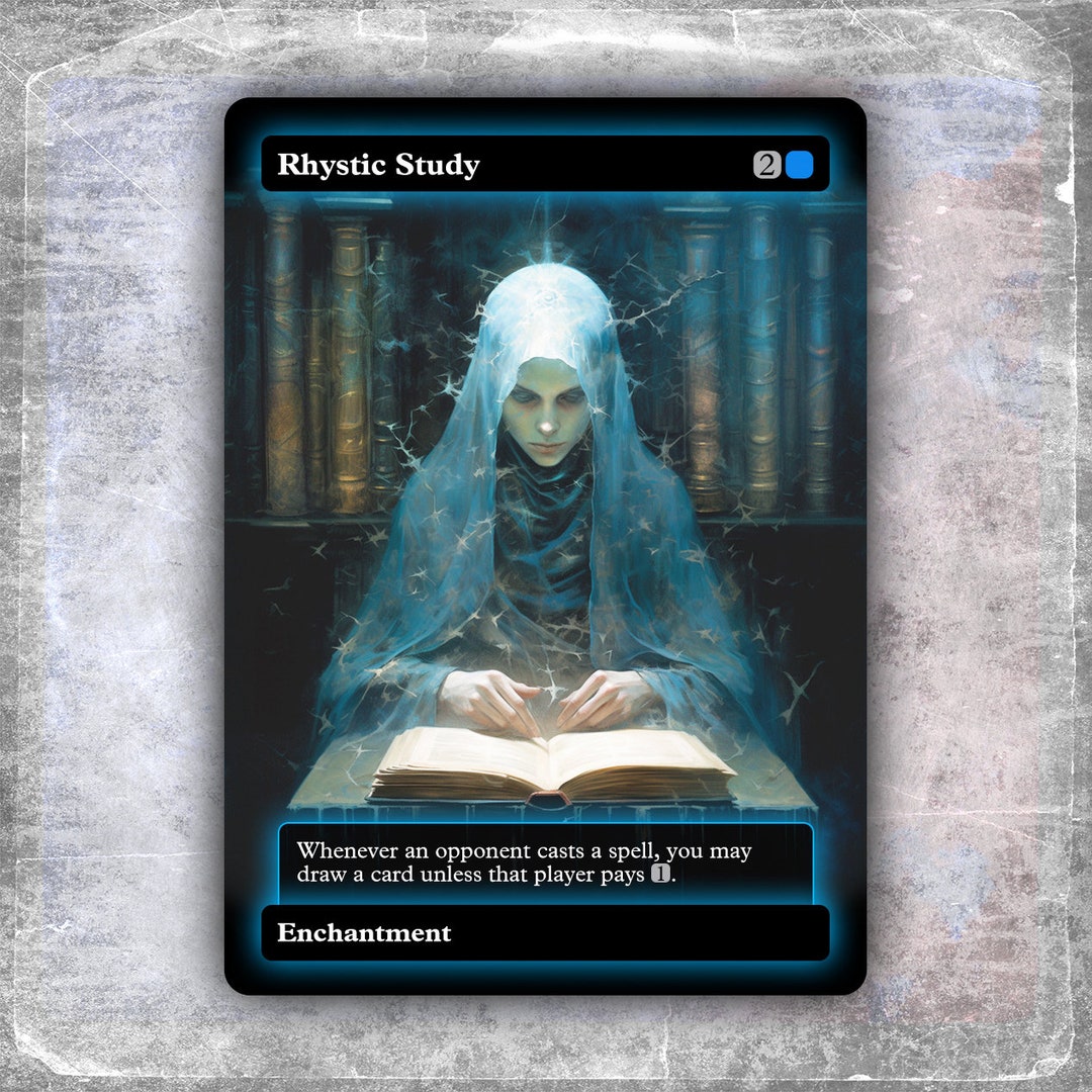 Rhystic Study 3 alternative Custom Art / No Foil hyperion Edh MTG Proxy - Etsy