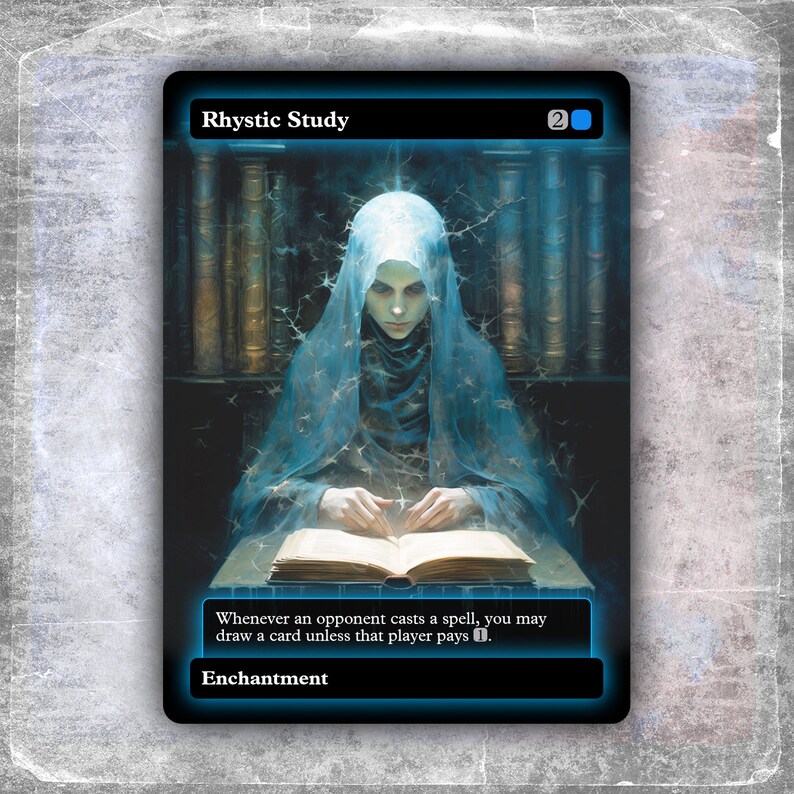 Rhystic Study 3 alternative Custom Art / No Foil hyperion Edh MTG Proxy - Etsy