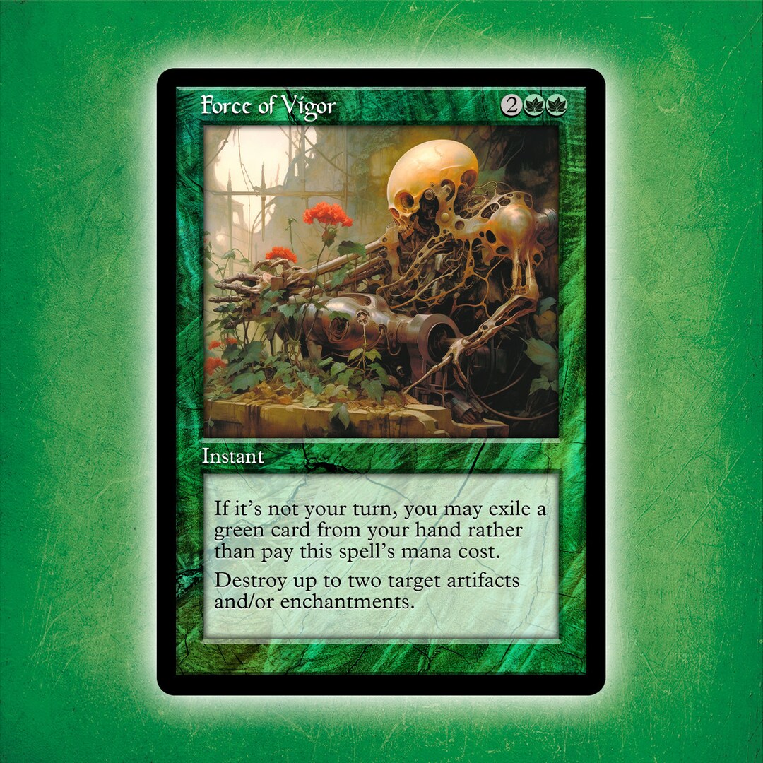 Force of Vigor 1 alternative Custom Art / No Foil vintage Retro Edh MTG ...