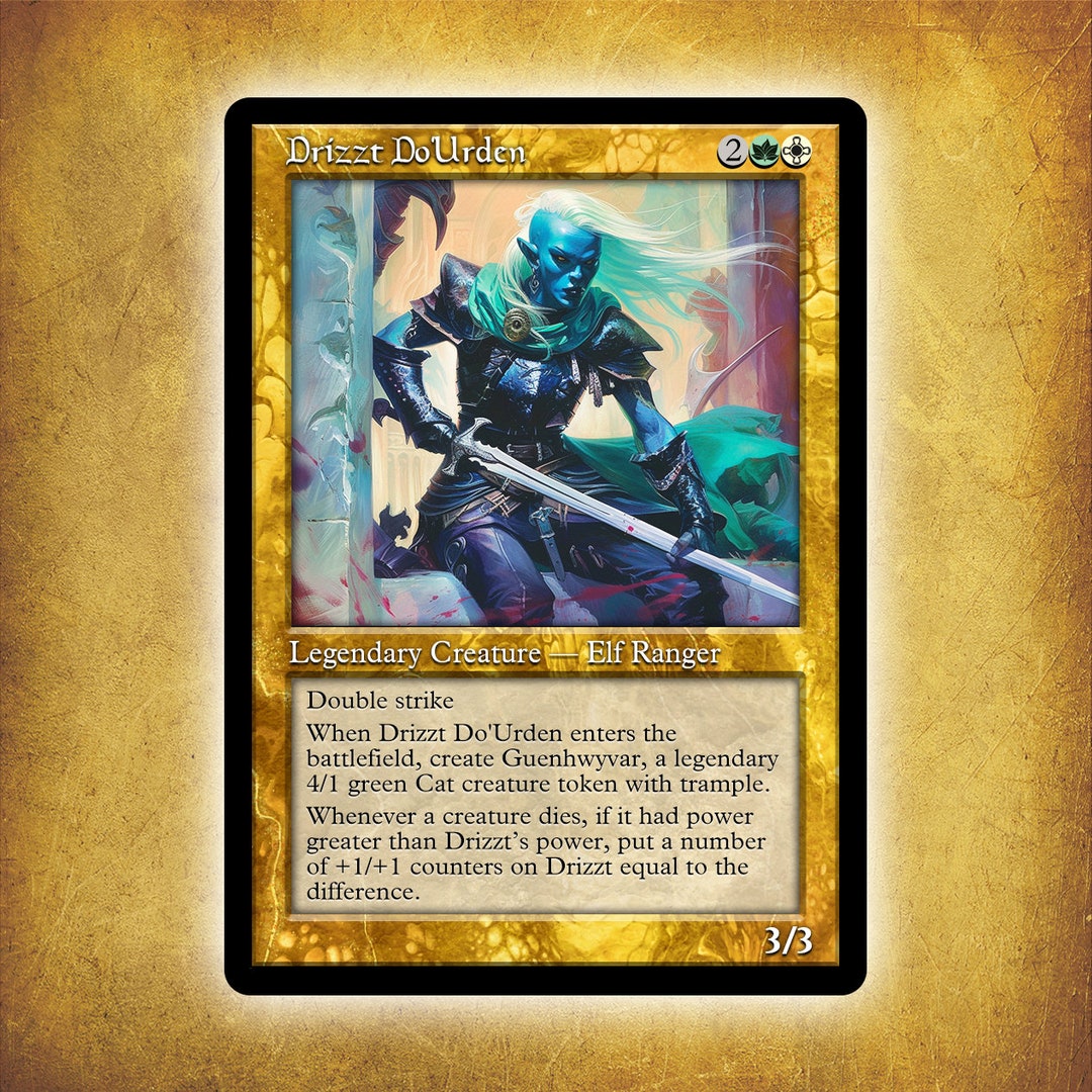 Drizzt Do'urden Old Vintage Style 3 alternative Custom Art / No Foil Retro Edh MTG Proxy - Etsy