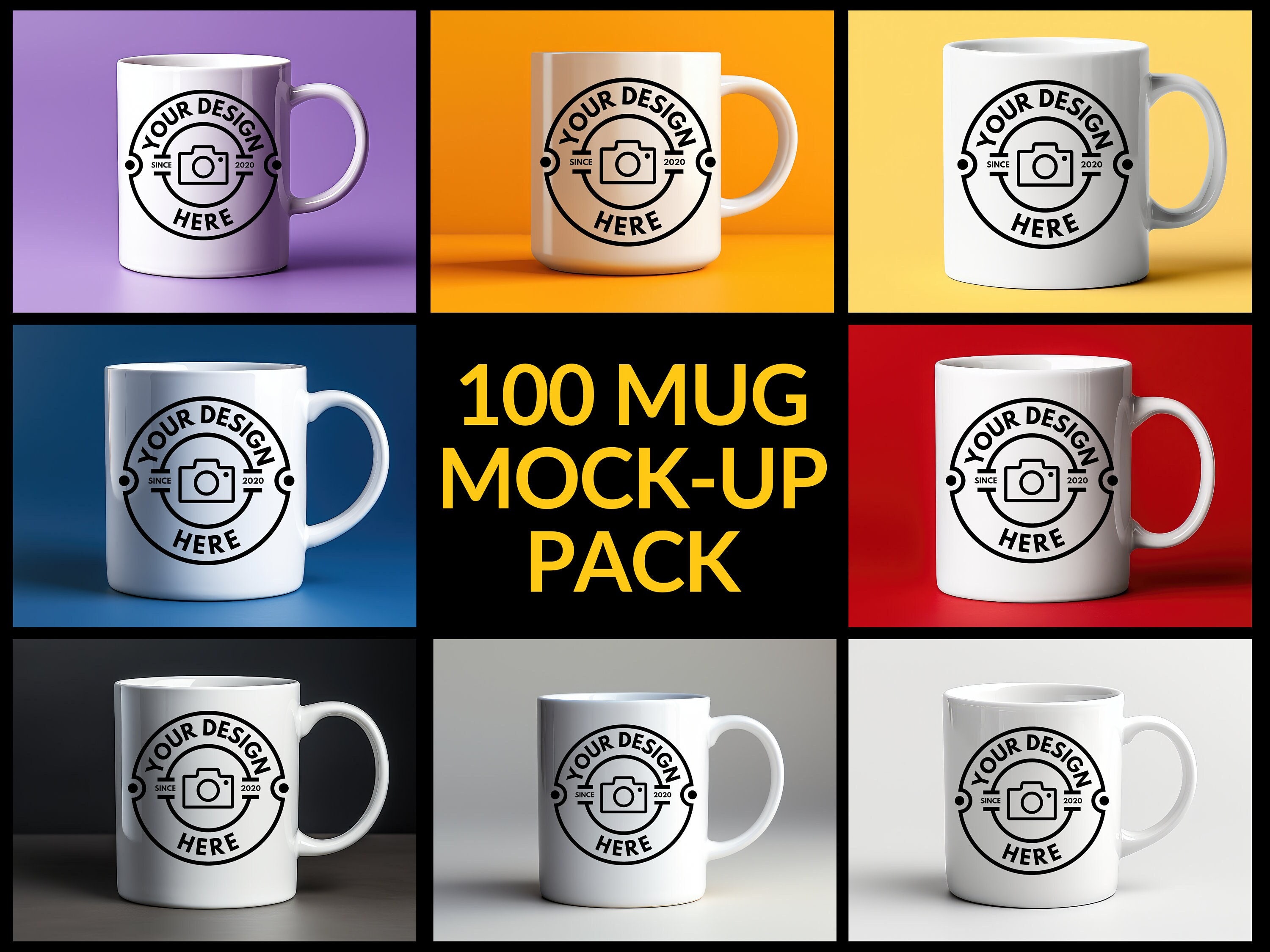 100 X Coffee Mug Mock up Bundle, 11 Oz Mug Mock up Modern Landscape ...