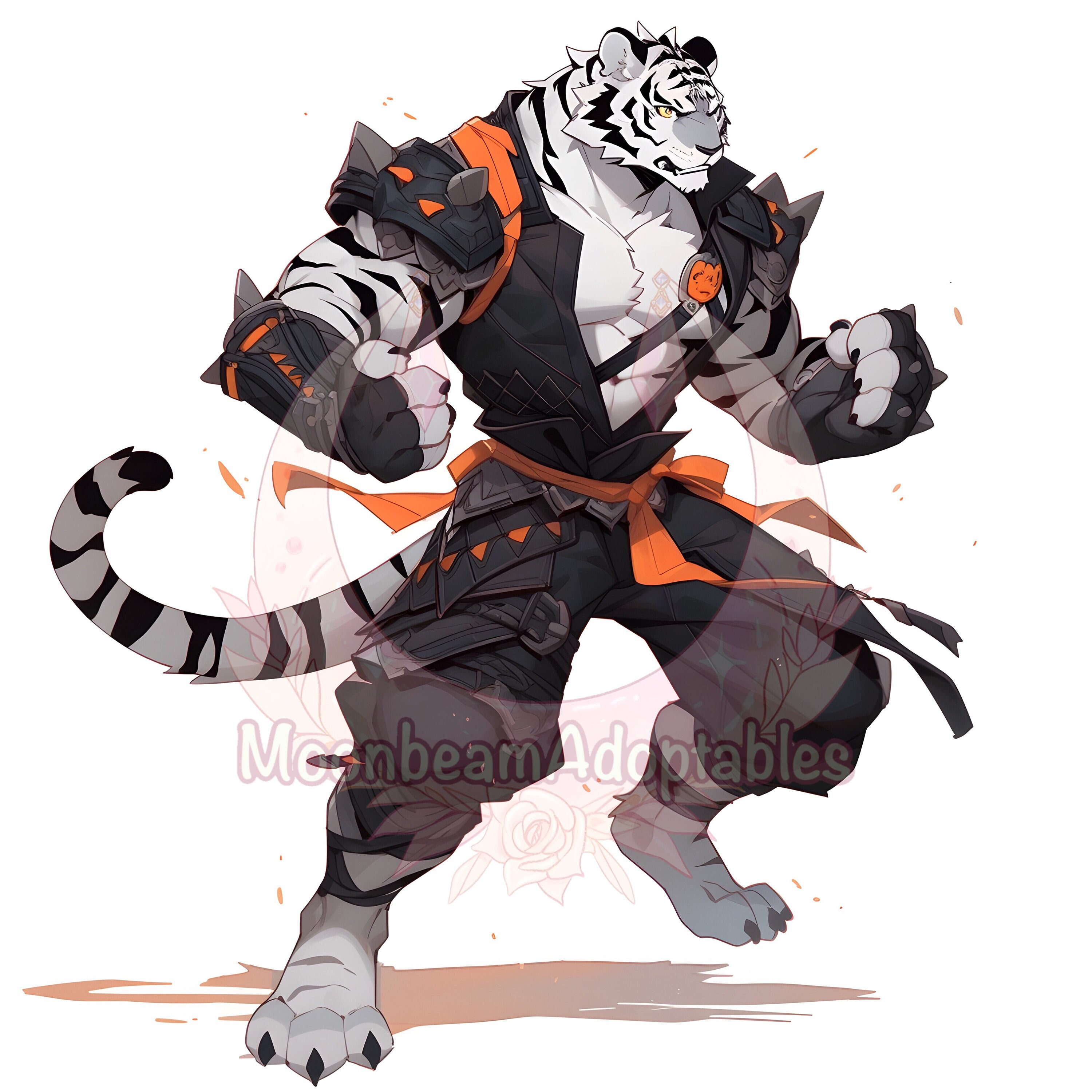 Adopt a Character White Tiger Anthro Fighter Furry Character Adoptable ...