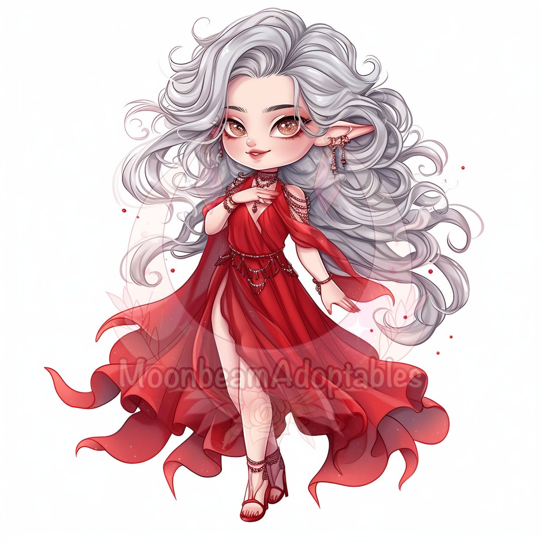 Adopt a Character White Haired Vampire Character Adoptable Chibi - Etsy