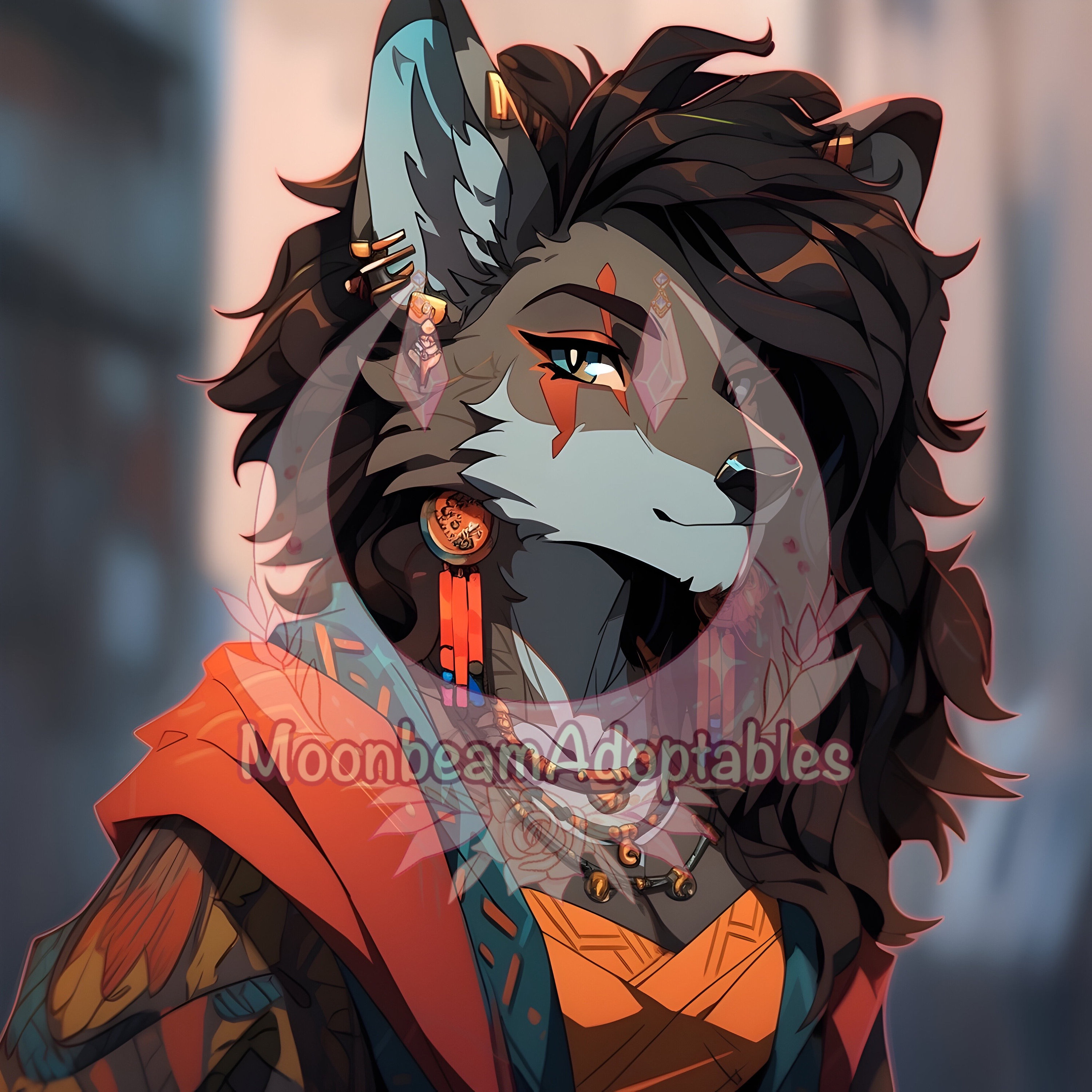 Adopt a Character Furry Anthro Wolf Fursona Tribal Modern - Etsy