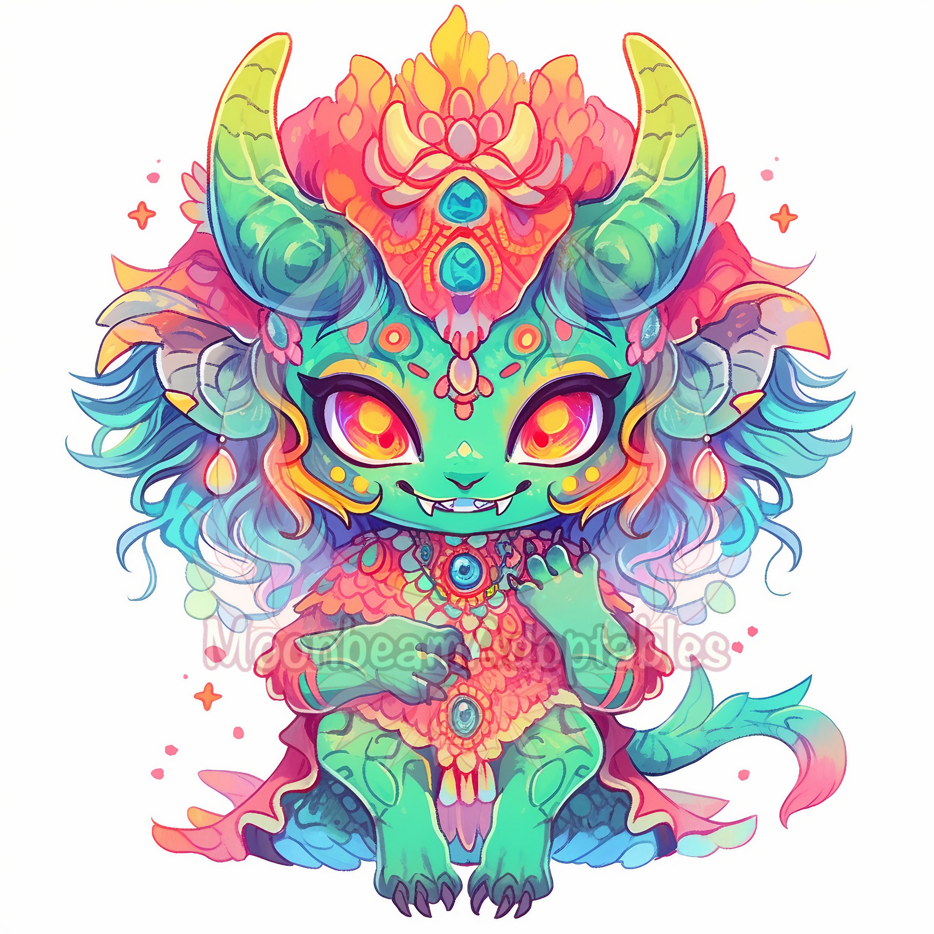 Adopt a Character Neon Imp Demon Character Adoptable Chibi - Etsy