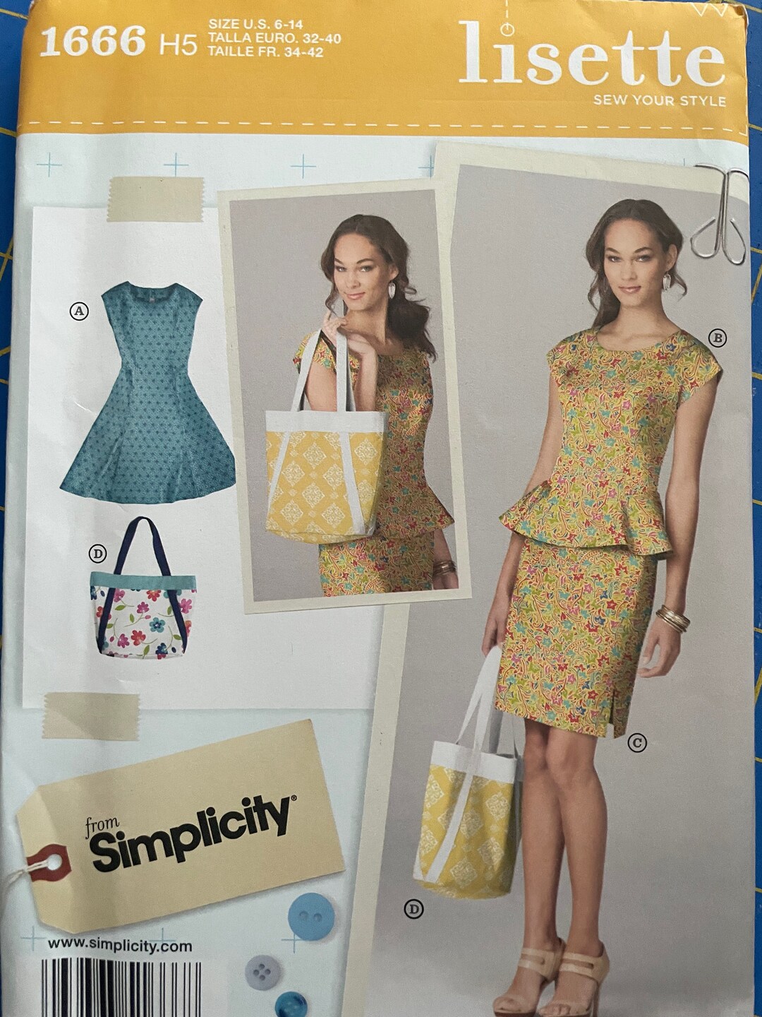UNCUT Simplicity Lisette 1666 Misses/petite Dress, Top, Skirt, and Tote Bag (size 6-14) - Etsy