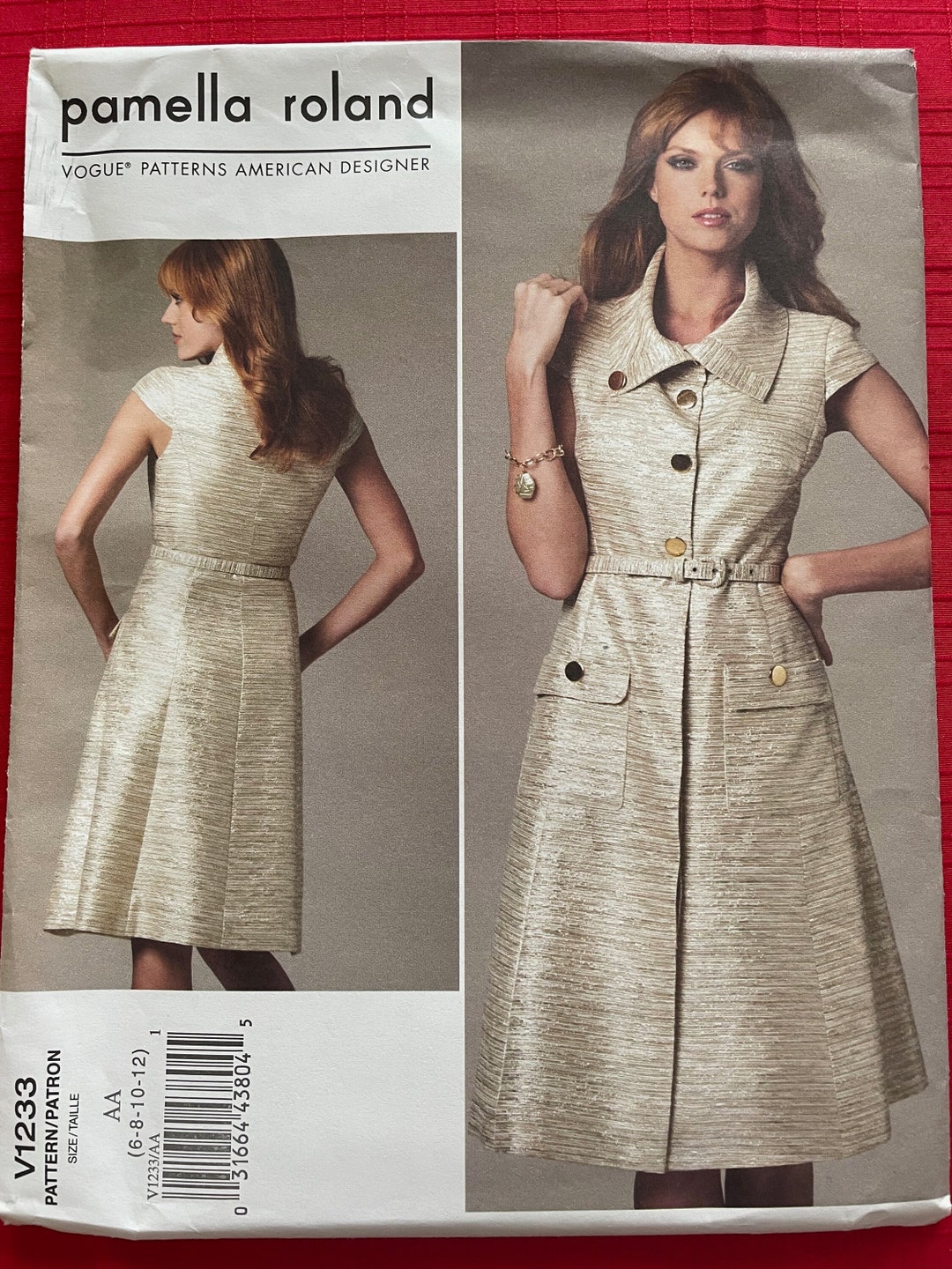 Vogue 1233 - Pamella Roland Designer Misses' Dress (6-8-10-12) /UNCUT ...