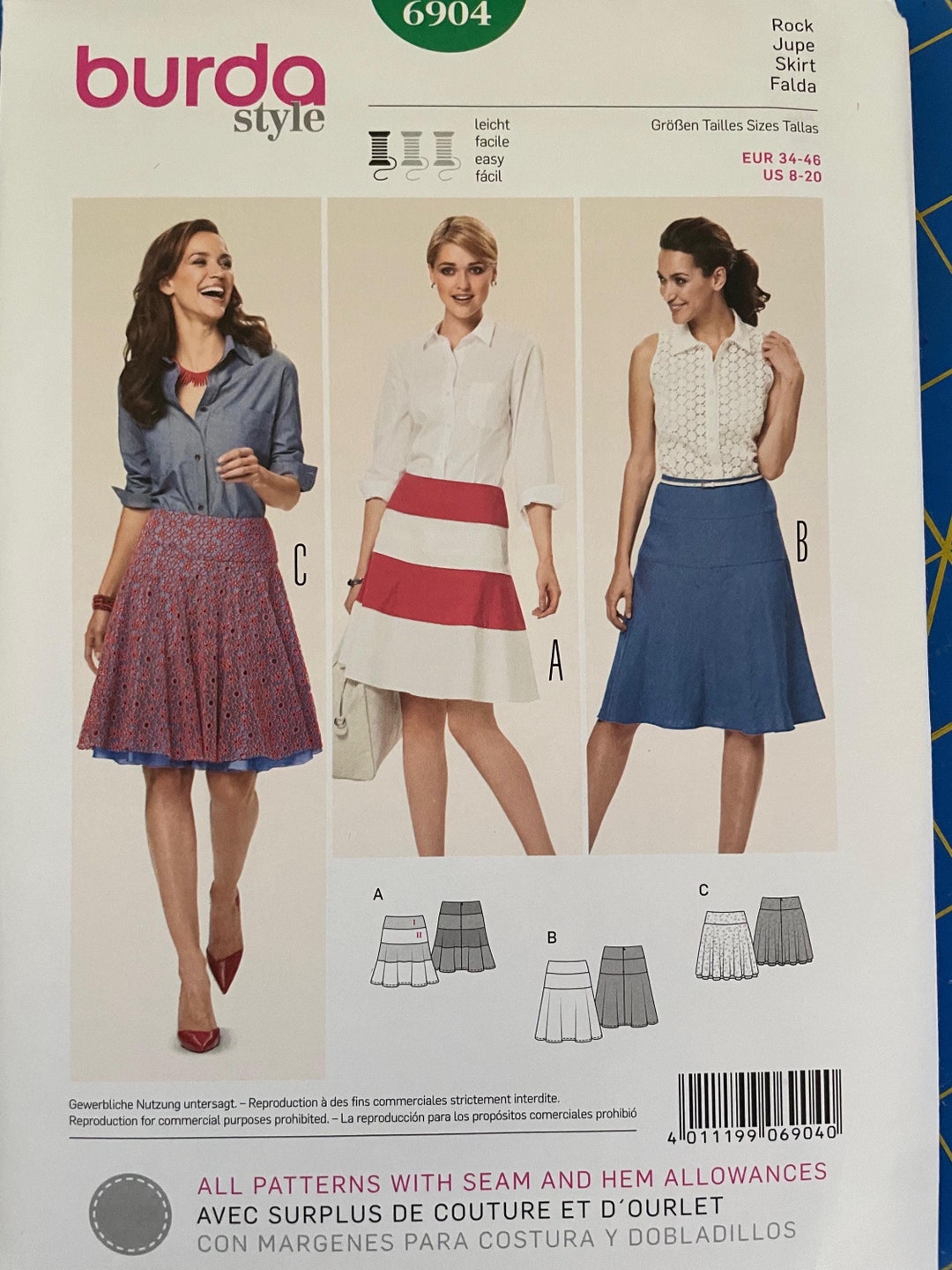 UNCUT Burda Style 6904 Misses Skirt (size 8 - 20) - Etsy