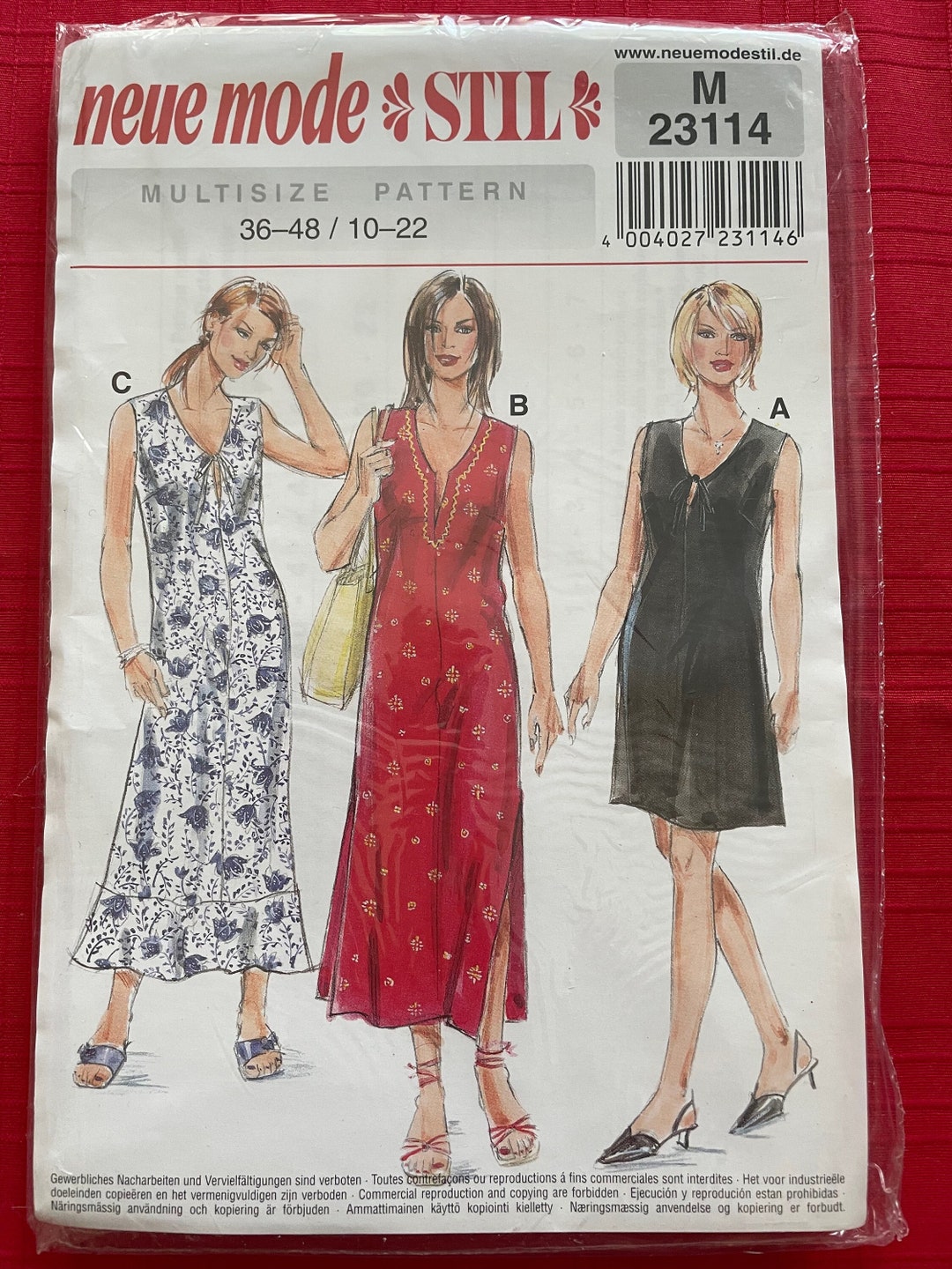 Vintage Neue Mode Stil M23114 - Misses' Dress (EUR 36-48/US 10-22 ...