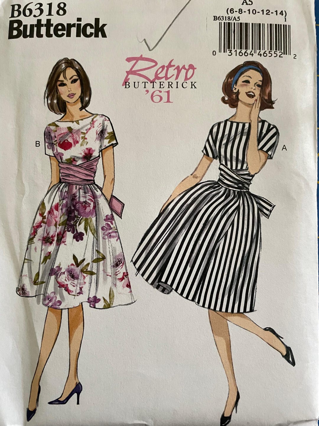 UNCUT Butterick B6318 Retro 1961 Misses Dress With Tie (size 6 - 14) - Etsy