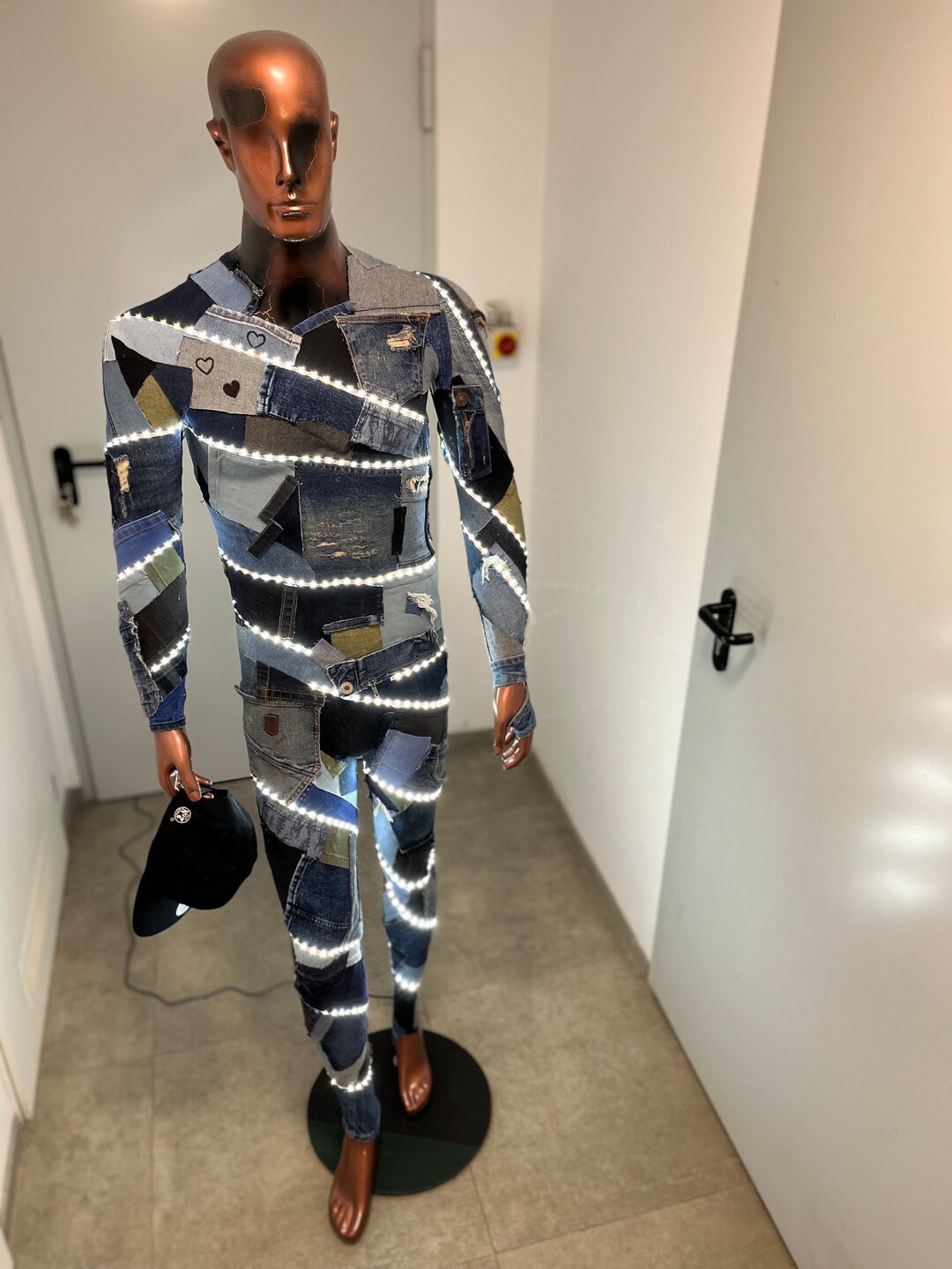 Mannequin Standing Lamp Led Loft Jeans Copper Handmade Upcycling - Etsy