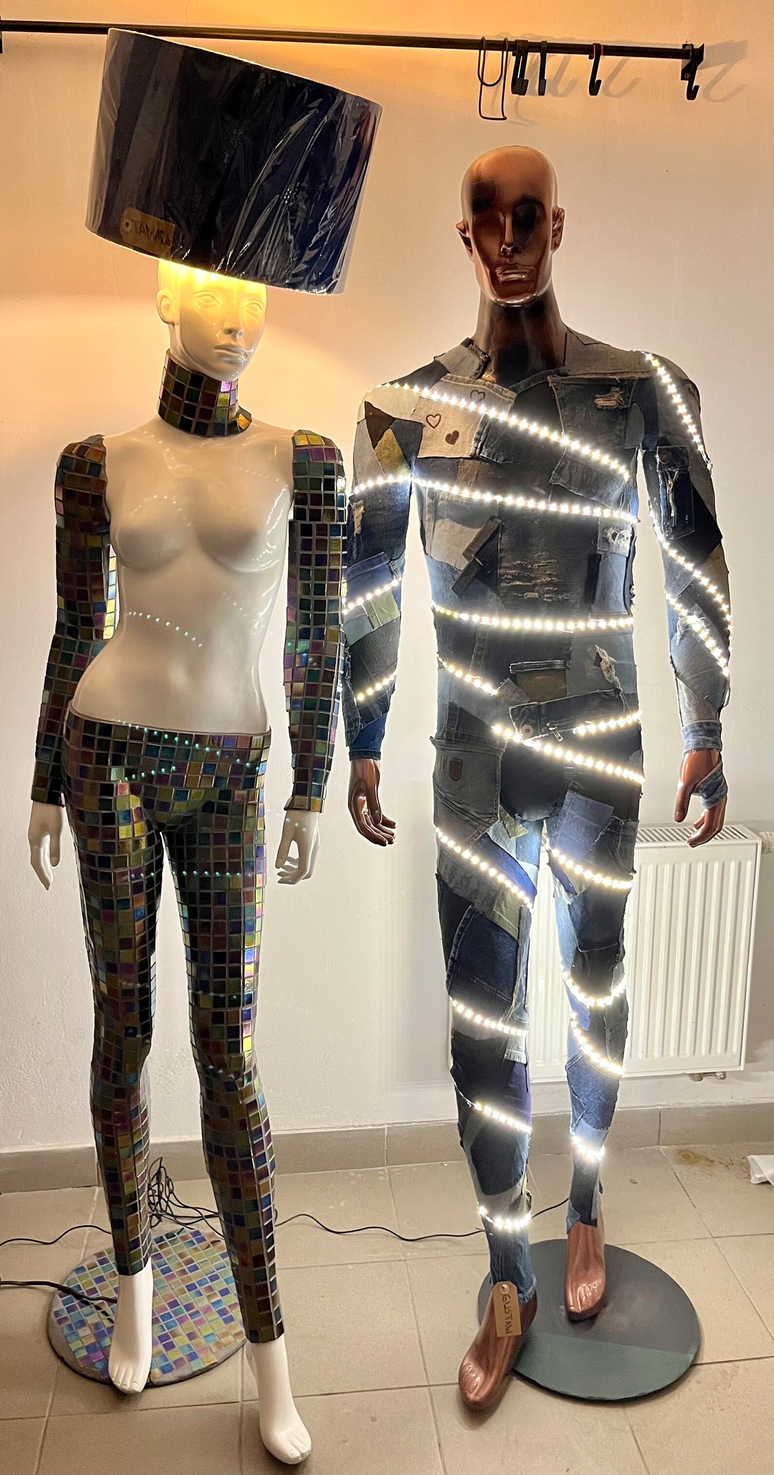 LED Mannequin Lamp Loft Jeans Copper Handmade Upcycling - Etsy