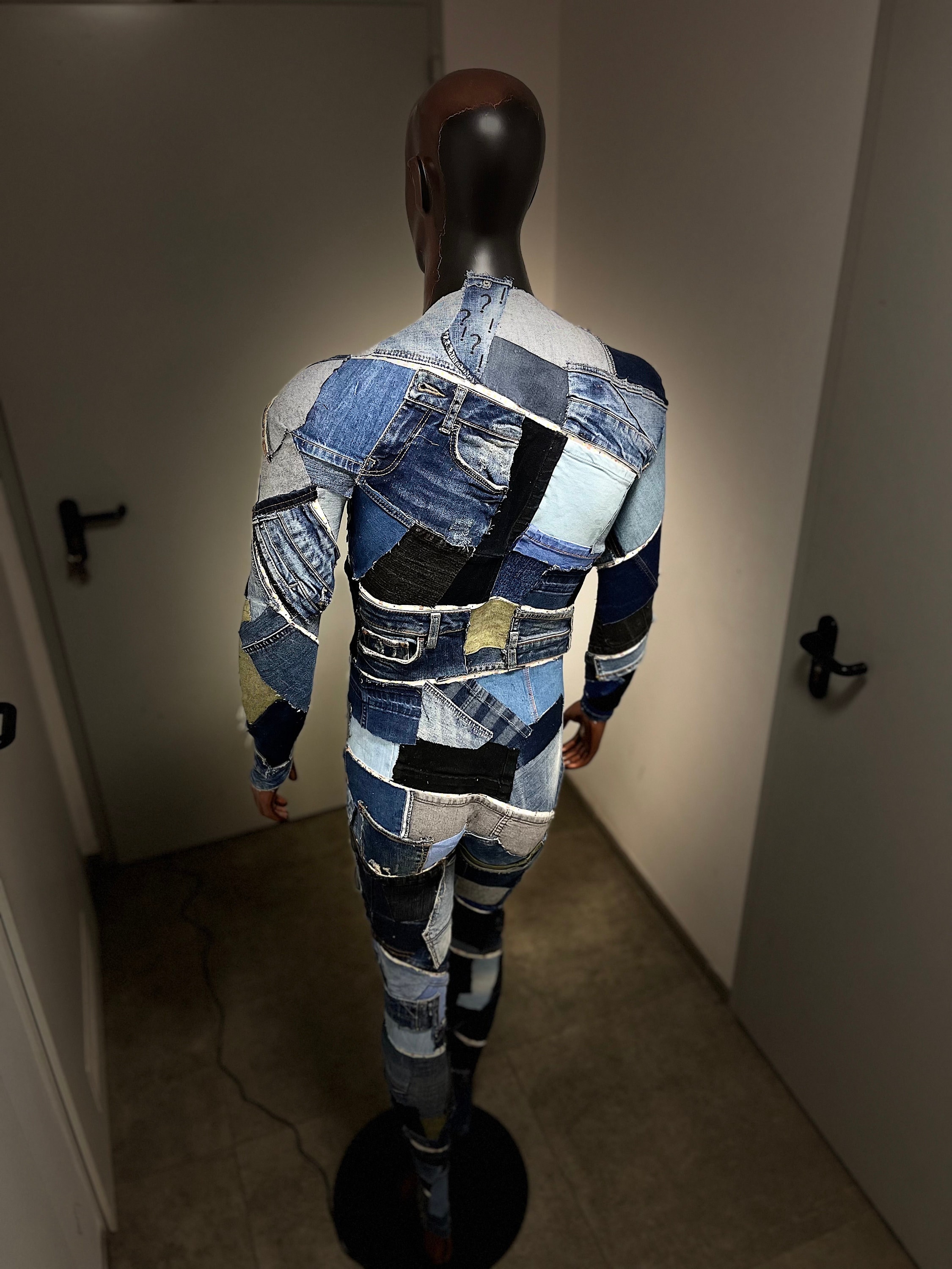 Mannequin Standing Lamp Led Loft Jeans Copper Handmade Upcycling - Etsy