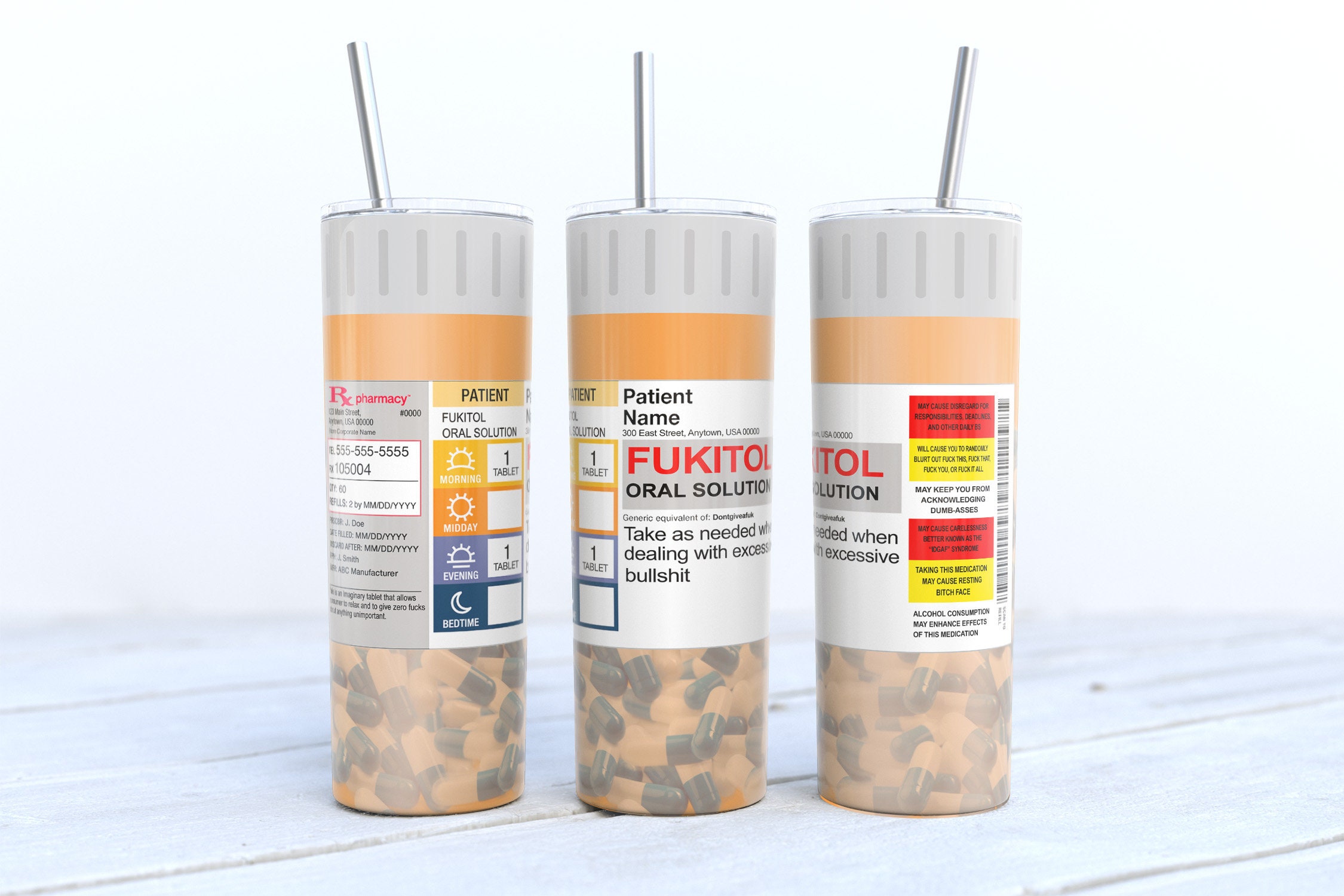 Funny Prescription Label Fukitol Tablets Design Digital Download ...