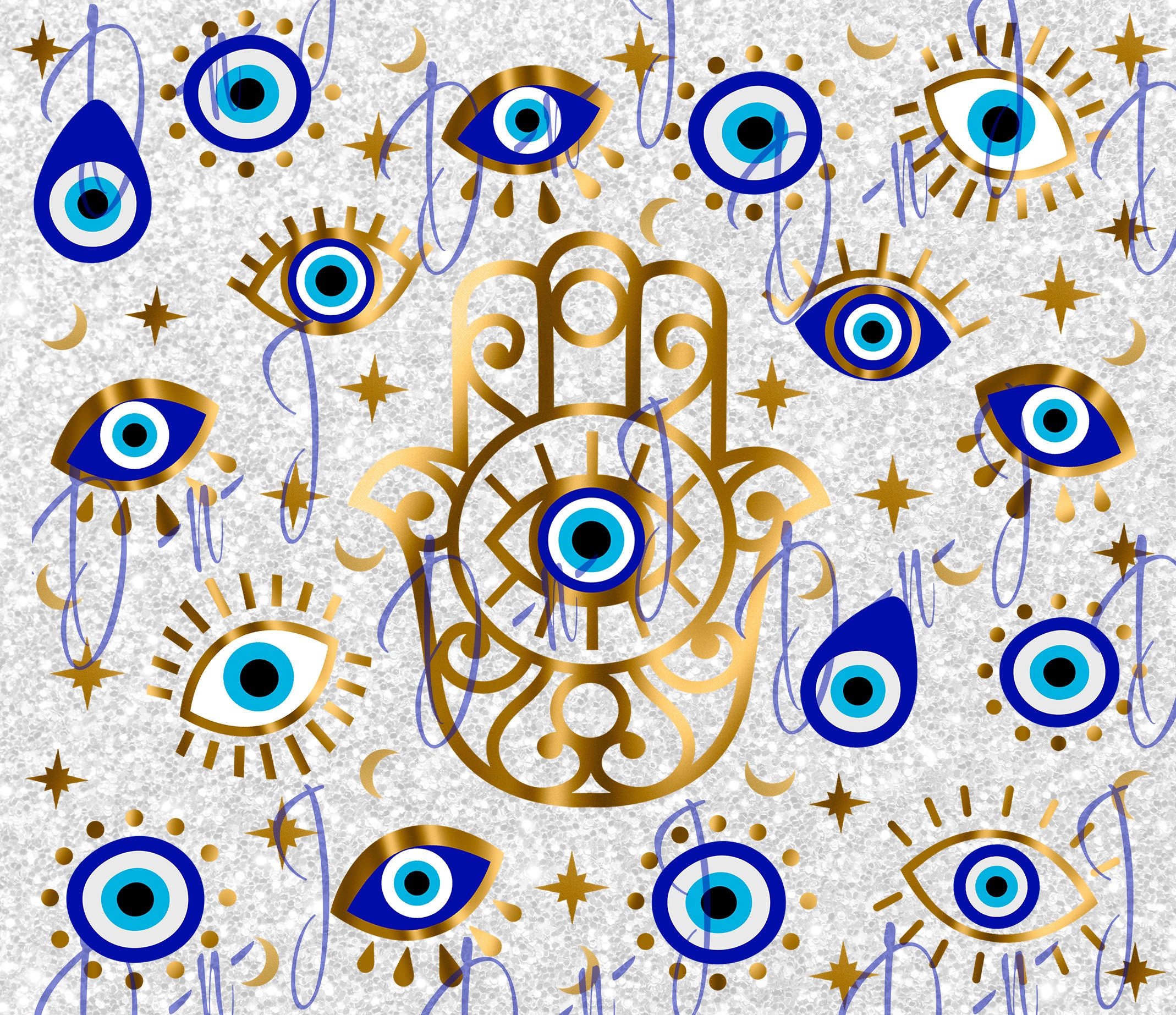 Patrón de ojo místico protección contra el mal de ojo Descarga digital ...