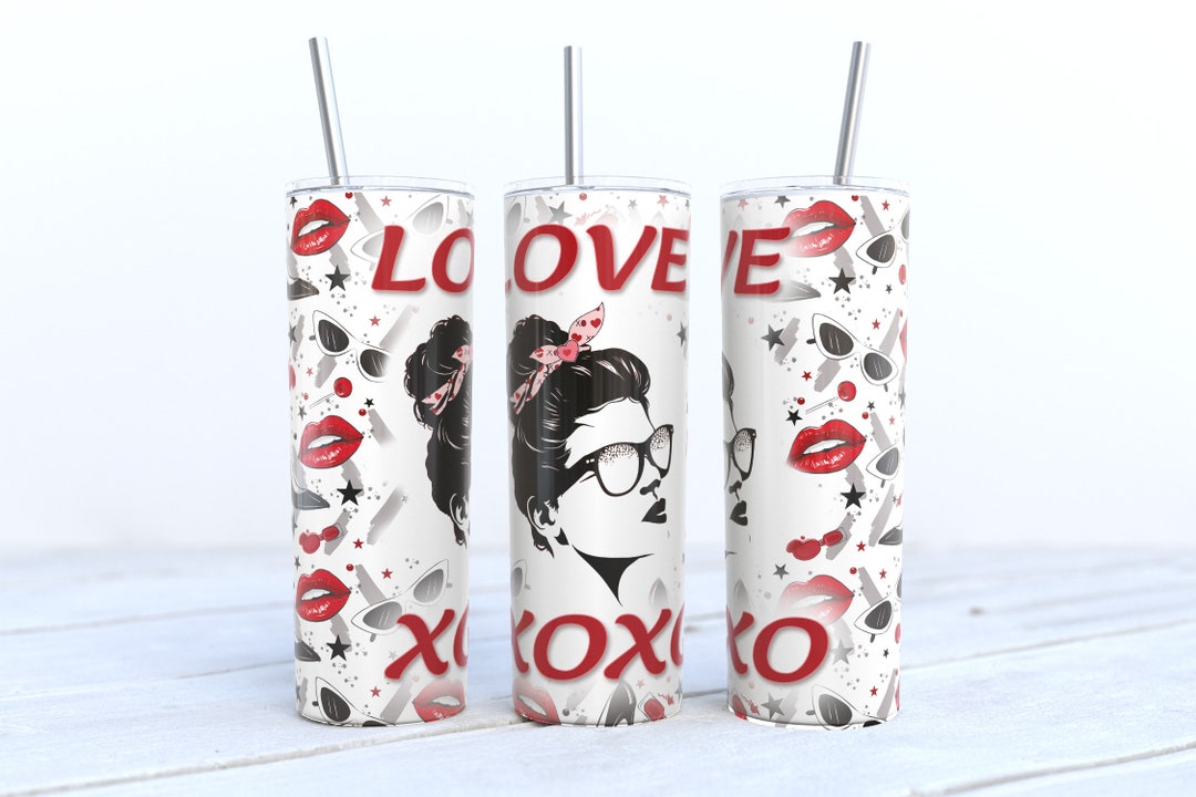 Love XOXO Kisses Lady Love Lovers 20oz Tumbler With Straw - Etsy