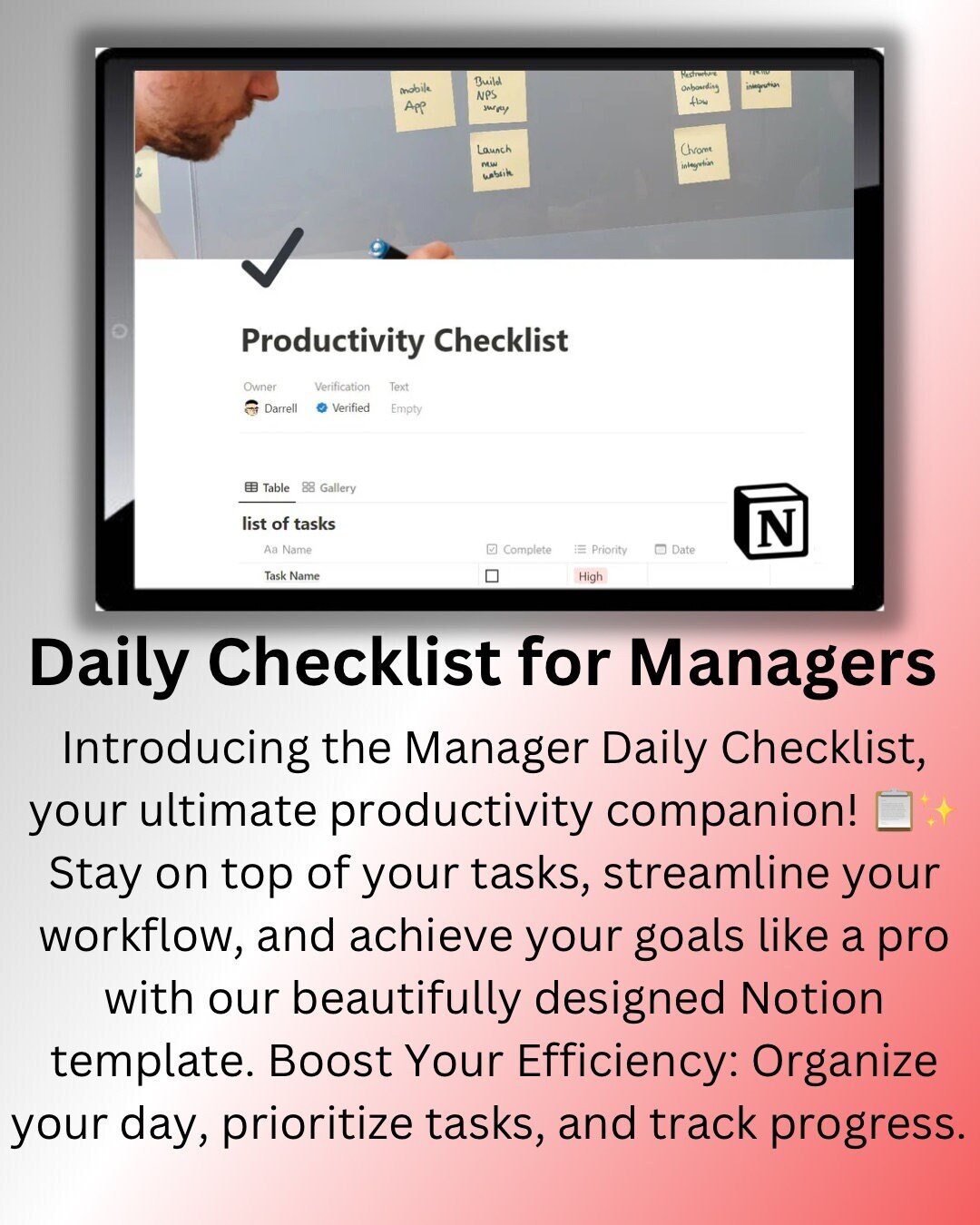 Productivity Checklist - Etsy