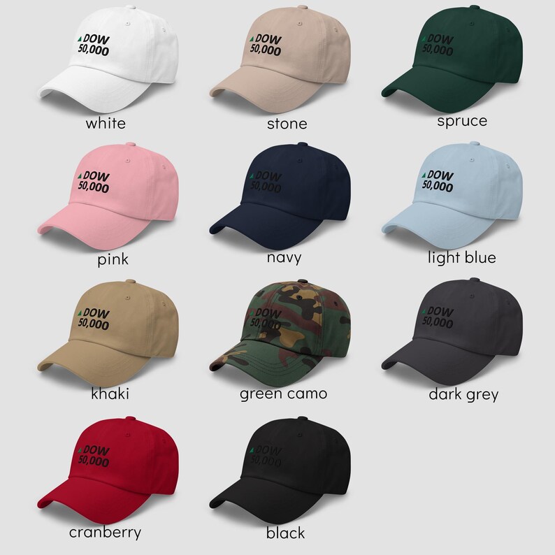 Dow 50,000 Hat With Custom Embroidery on Back - Personalized Stock ...