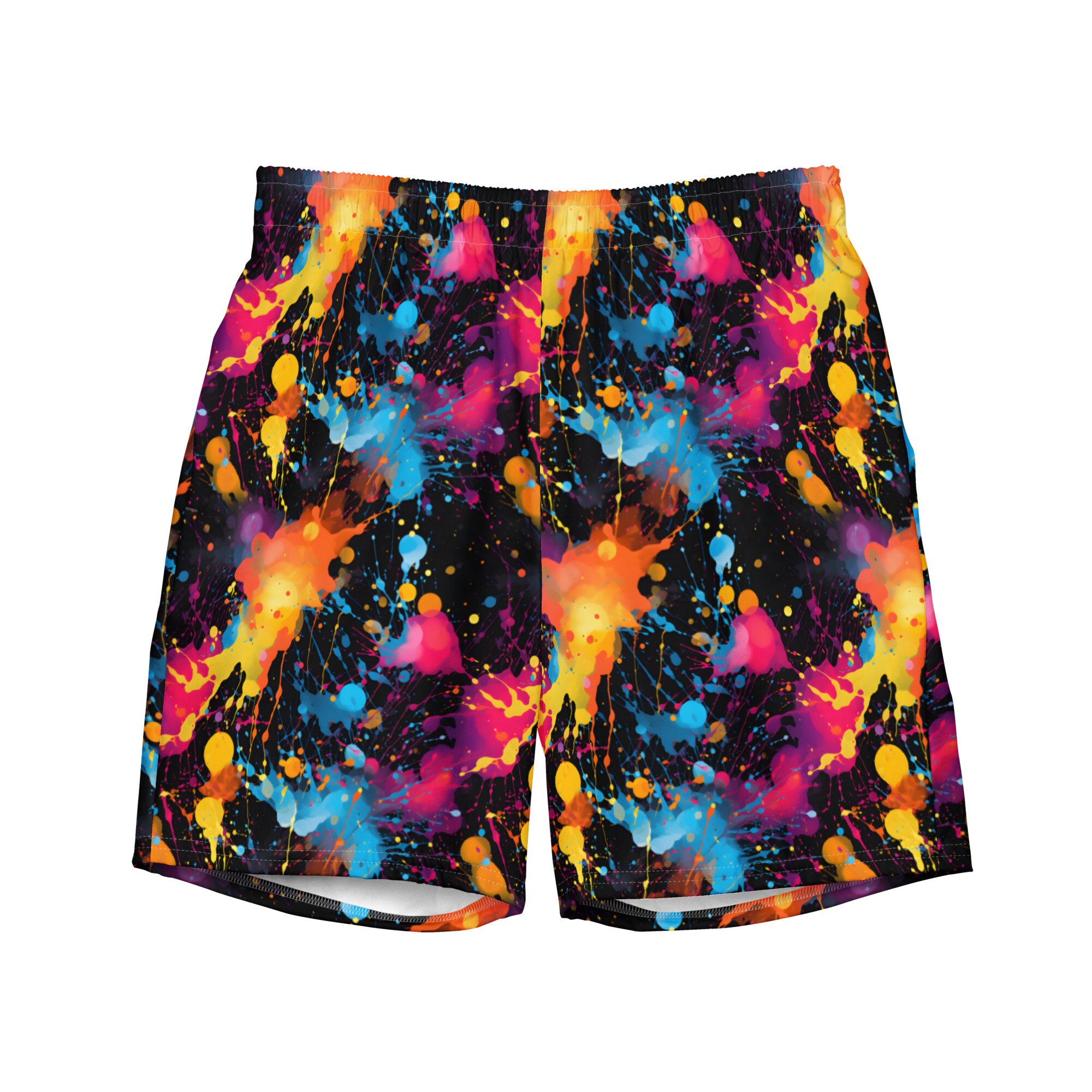 Neon Paint Splatter Men's Swim Trunks - Etsy