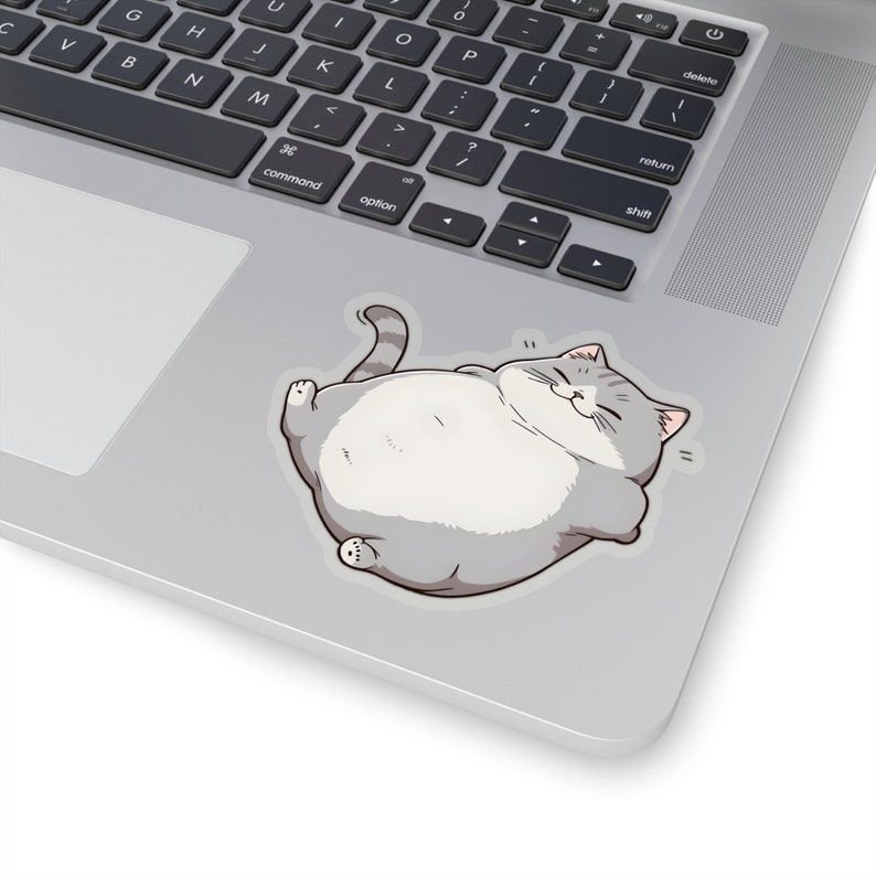 Comfy Paws: Adorable Fat Cat Sticker - Etsy